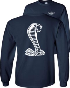 fair game shelby cobra ford long sleeve shirt mustang white carroll snake silhouette logo-navy-medium