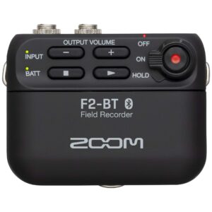 Zoom F2-BT Lavalier Recorder with Bluetooth, 32-Bit Float Recording, Audio for Video, Wireless Timecode Synchronization, Records to SD, and Battery Powered with Included Lavalier Microphone