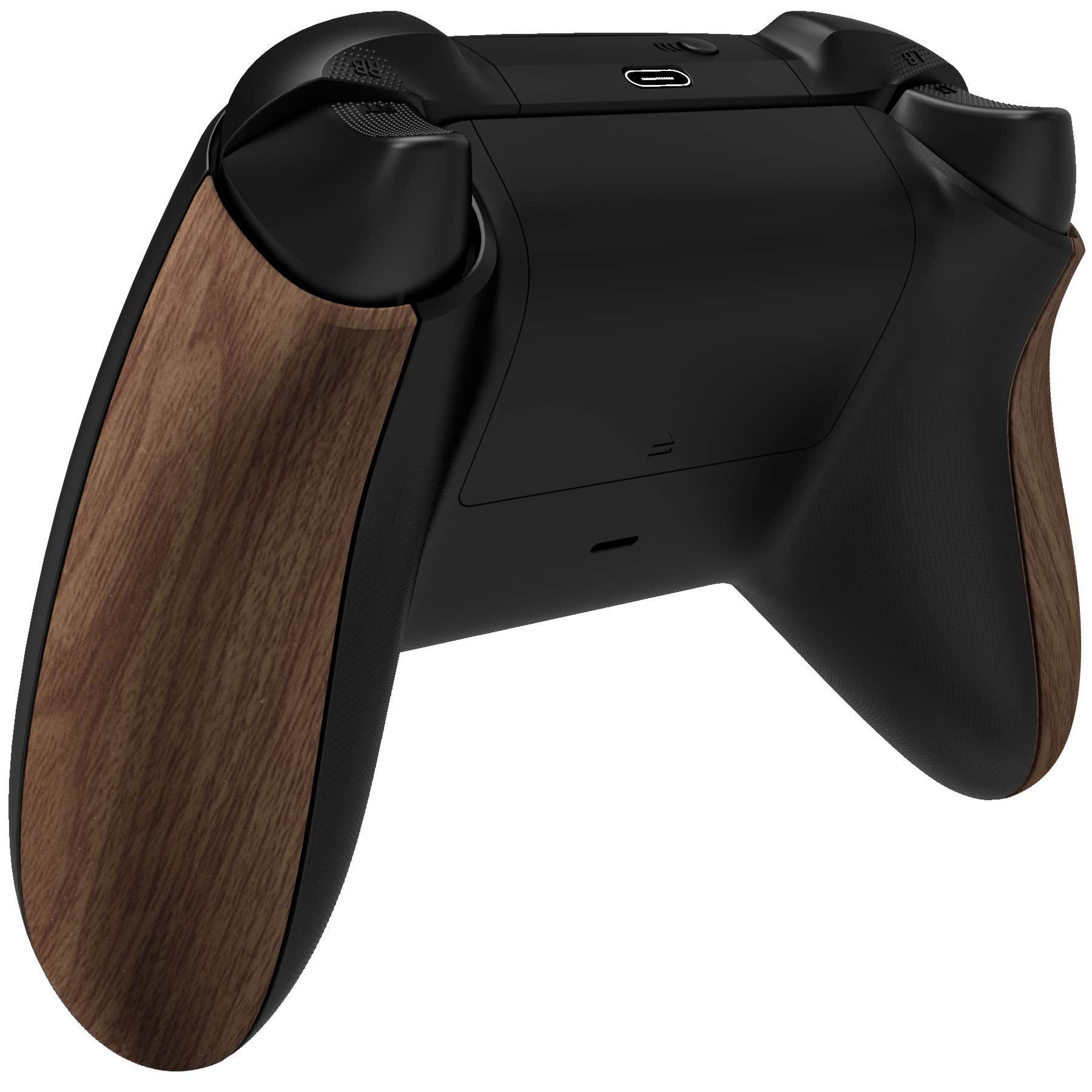 eXtremeRate Controller Grip for Xbox Series X & S, Wood Grain Soft Touch Comfortable Side Rails, Replacement Back Panels Accessories Rear Shell for Xbox Core Wireless Controller [Controller Excluded]