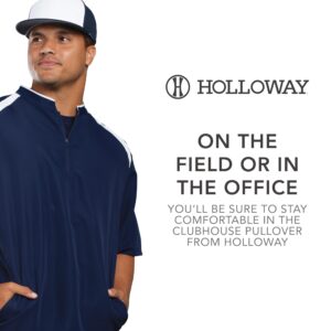 Holloway Men's Standard Clubhouse Short Sleeve Pullover Cage Jacket, Black/White