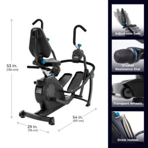 FreeStep LT3 Recumbent Cross Trainer Stepper - Zero-Impact Exercise w/Patented Physical Therapy Stride Technology, Whisper-Quiet, Multi-Position Arms, Free App w/Trainer-Led Workouts