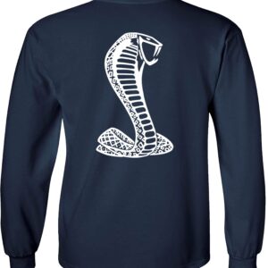 Fair Game Shelby Cobra Ford Long Sleeve Shirt Mustang White Carroll Snake Silhouette Logo-Navy-Medium