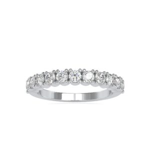 certified half eternity band ring studded with 0.90 cttw round natural diamond in 18k white/yellow/rose gold for women on her anniversary celebration (color-clarity: ij-si)