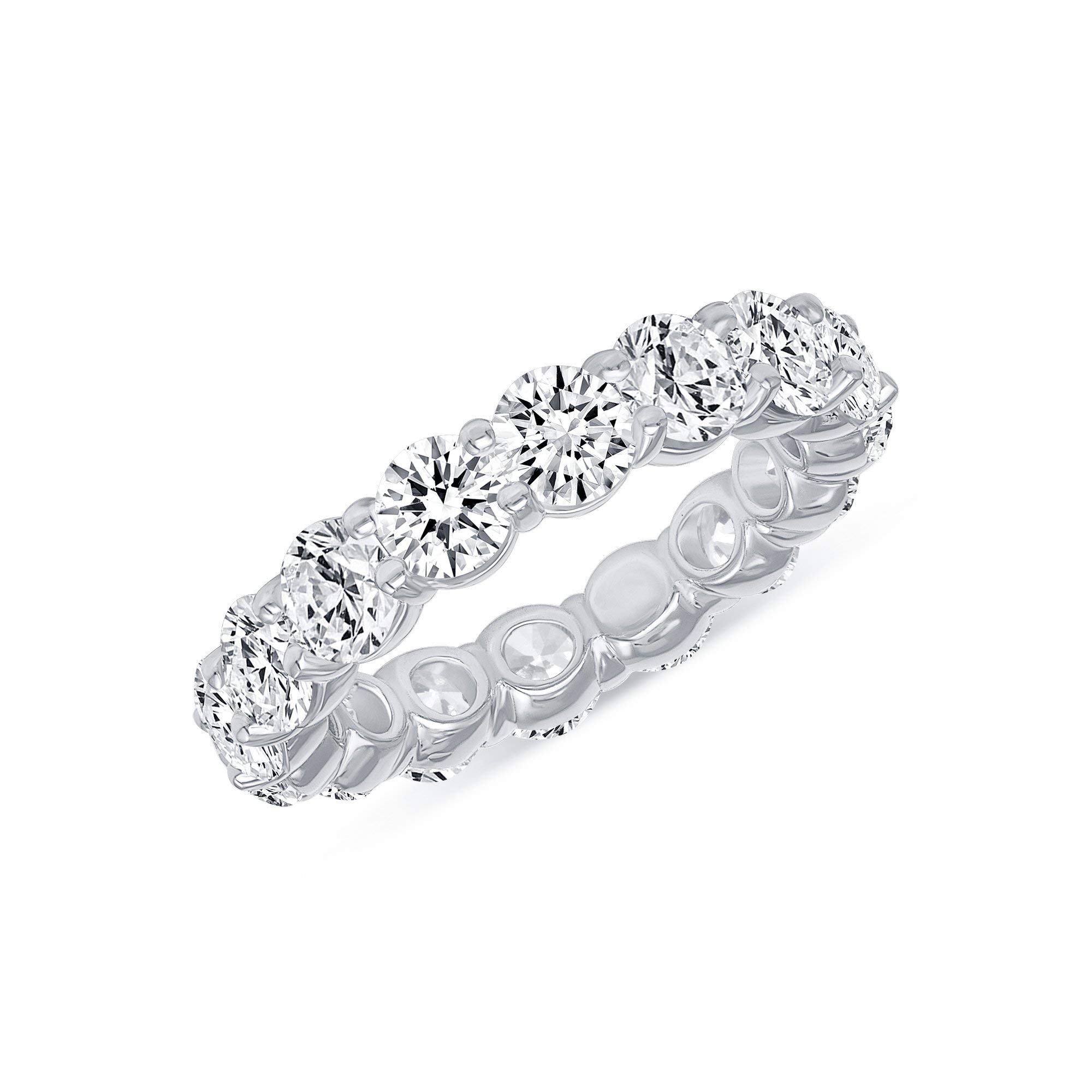 Elegant 10k White Gold 4.5 CT CZ Eternity Band (Size 11)