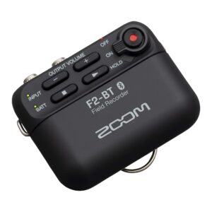 Zoom F2-BT Lavalier Recorder with Bluetooth, 32-Bit Float Recording, Audio for Video, Wireless Timecode Synchronization, Records to SD, and Battery Powered with Included Lavalier Microphone