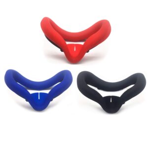 silicone cover eye pad for oculu quet 2 face cushion cover sweatproof lightproof vr accessories (black+blue+red)