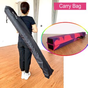 Marfula 6 FT / 8 FT / 9 FT Folding Gymnastics Beam Foam Balance Floor Beam - Extra Firm - Suede Cover - Anti Slip Bottom with Carry Bag For Kids/Adults Home Use (Pink Purple-Camo, 6 FT)