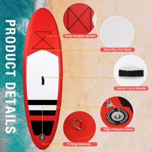 Inflatable Paddle Boards with Non-Slip Deck, Ultra-Light Stand Up Paddle Board Surf Board with Accessories & Carry Bag, Wide Stable Design for Adults and Youth