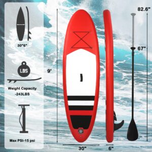 Inflatable Paddle Boards with Non-Slip Deck, Ultra-Light Stand Up Paddle Board Surf Board with Accessories & Carry Bag, Wide Stable Design for Adults and Youth