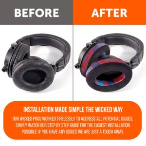 WC PadZ Velour - The Ultimate Upgraded Earpads by Wicked Cushions - Compatible with Audio Technica, HyperX, SteelSeries Arctis & More - Extra Thick - Bigger Opening - Soft Memory Foam | (Speed Racer)