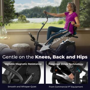 FreeStep LT3 Recumbent Cross Trainer Stepper - Zero-Impact Exercise w/Patented Physical Therapy Stride Technology, Whisper-Quiet, Multi-Position Arms, Free App w/Trainer-Led Workouts