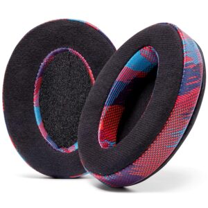 wc padz velour - the ultimate upgraded earpads by wicked cushions - compatible with audio technica, hyperx, steelseries arctis & more - extra thick - bigger opening - soft memory foam | (speed racer)