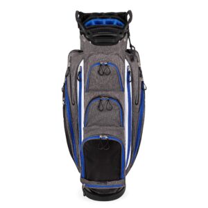 Founders Club Franklin Golf Push Cart Bag -Riding -Full Rain Cover -Secure Base -Light Weight -15 Way Full Length Divider-External Putter Tube-Embroidery Panel (Blue)