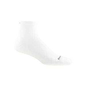 darn tough men's run 1/4 ultra-lightweight with cushion sock (style 1040) - white, large