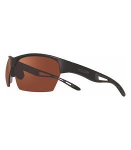 revo sunglasses jett: polarized lens filters uv, semi-rimless rectangle wrap frame, matte black frame with drive lens