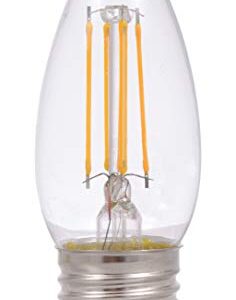 SYLVANIA LED TruWave Natural Series Candelabra Light Bulb, 40W Soft White Medium Base, Dimmable, Clear, Blunt Tip - 2 Pack