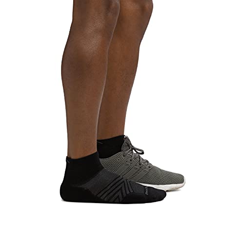 Darn Tough (1055) Run Coolmax 1/4 Ultra-Lightweight with Cushion Men's Sock - (Black, X-Large)