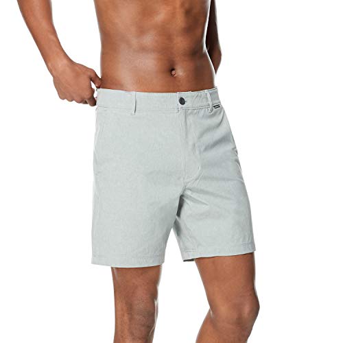 Speedo Men's Standard Swim Trunk Mid Length Hybrid Short, Monument, 34