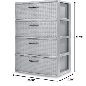 Sterilite 4 Drawer Wide Weave Tower (Cement)