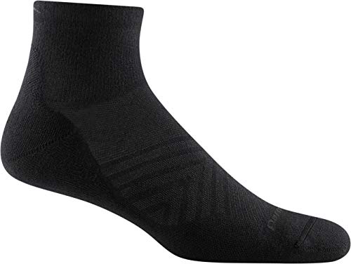 Darn Tough (1055) Run Coolmax 1/4 Ultra-Lightweight with Cushion Men's Sock - (Black, X-Large)