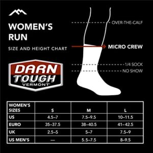 Darn Tough Women's Stride Micro Crew Ultra-Lightweight Running Sock (Style 1045) - Gray, Small