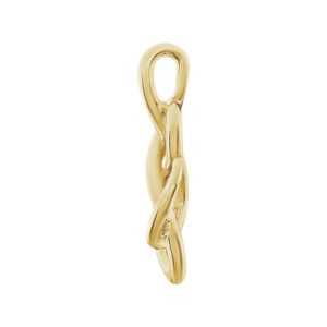 Solid 14k Yellow Gold Teardrop Forever Love Knot Infinity Twist Promise Charm Pendant (20mm x 8.4mm)