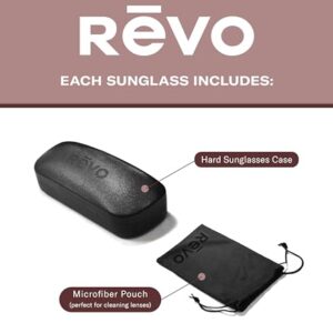 Revo Sunglasses Jett: Polarized Lens Filters UV, Semi-Rimless Rectangle Wrap Frame, Matte Black Frame with Drive Lens