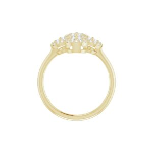 Solid 14k Yellow Gold 1/2 Cttw Diamond Clover Ring Band (.50 Cttw) (Width = 14.3mm) - Size 5