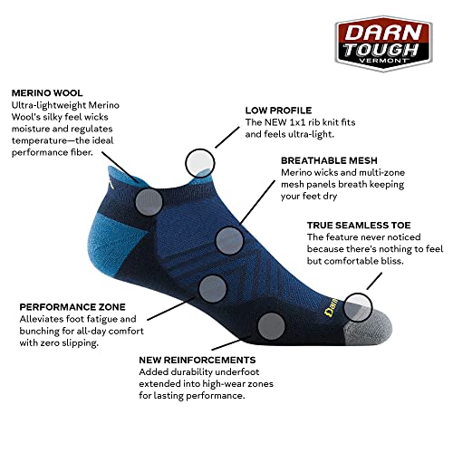 Darn Tough Men's Run No Show Tab Ultra-Lightweight with Cushion Sock (Style 1039) - Fatigue, Large