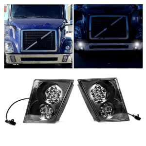 ecotric led fog light lamp compatible with 2003-2017 volvo vnl/vn trucks pair set lh&rh passenger&driver