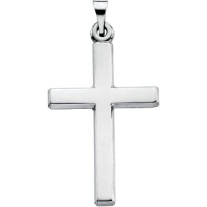 solid platinum cross crucifix charm pendant (24mm x 16mm)