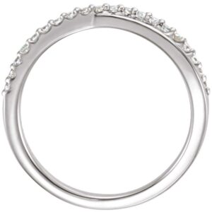 Solid 14k White Gold 1/5 Cttw Diamond Criss-Cross X-Shape Ring Band (.20 Cttw) (Width = 3.5mm) - Size 8.5