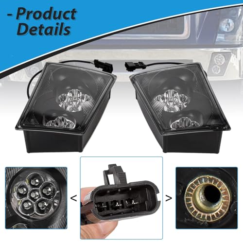 ECOTRIC LED Fog Light Lamp Compatible With 2003-2017 Volvo VNL/VN Trucks Pair Set LH&RH Passenger&Driver