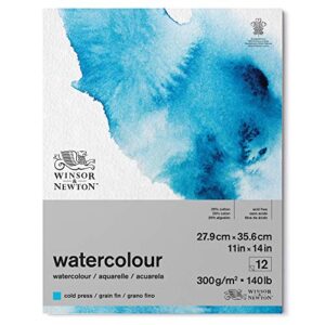 winsor & newton classic watercolor paper pad, 11" x 14", natural white