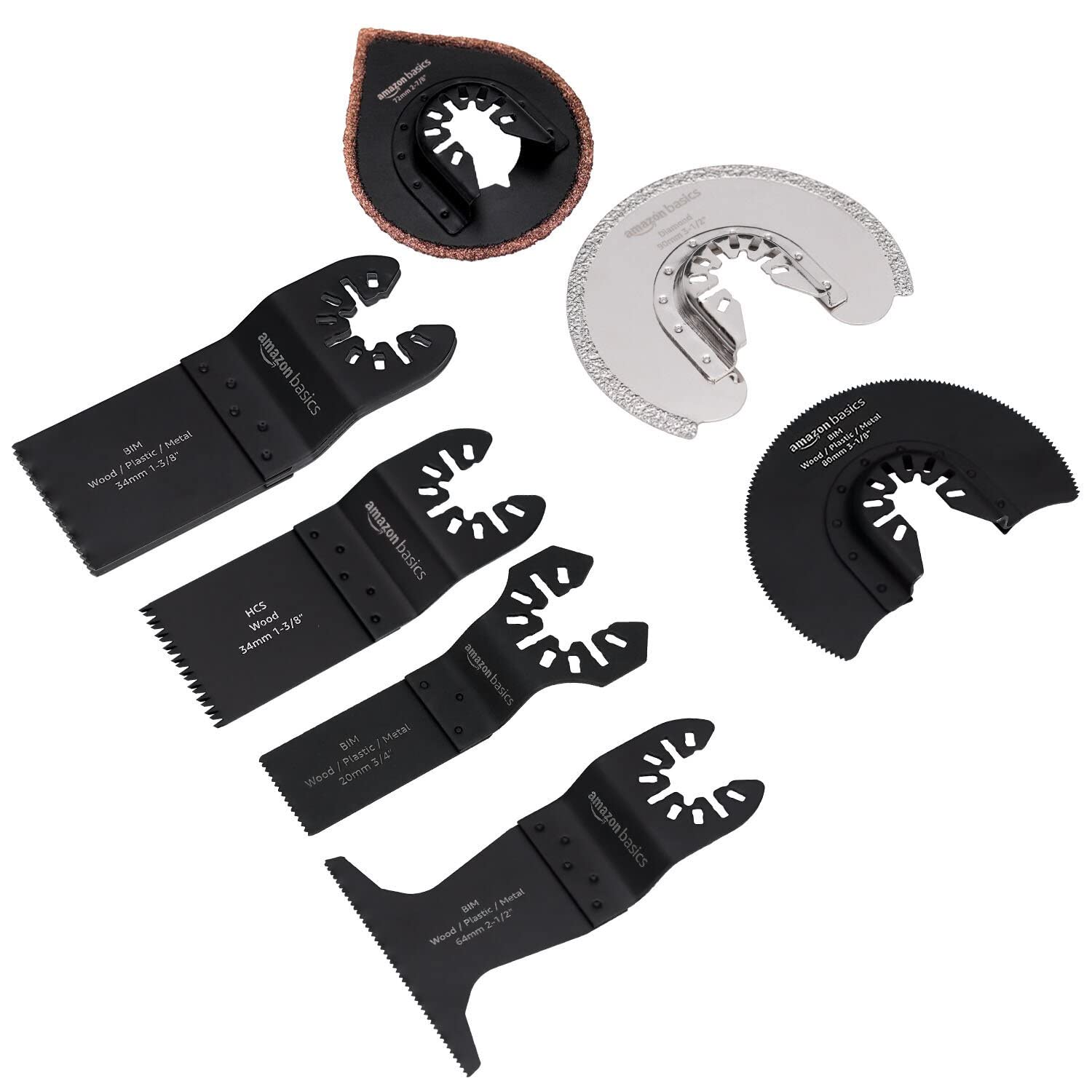 Amazon Basics Oscillating Multi-Tool Quick Release Saw Blades, 8-Pieces