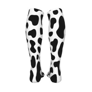 Thigh Knee High Cow Goat Print Socks for Women Compression Black and White Non Slip Long Boot Stocking Thick Warm Girls Fashion Animal Series Stocking Over