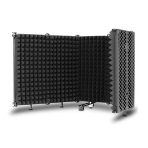 Bomaite Broadcast Studio Adjustable Angle Foldable Noise Reduction Sound Absorbing Microphone Wind Screen Shield