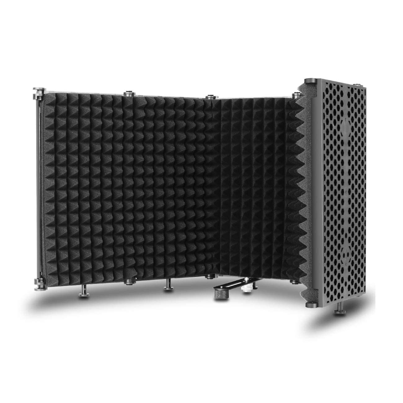 Bomaite Broadcast Studio Adjustable Angle Foldable Noise Reduction Sound Absorbing Microphone Wind Screen Shield