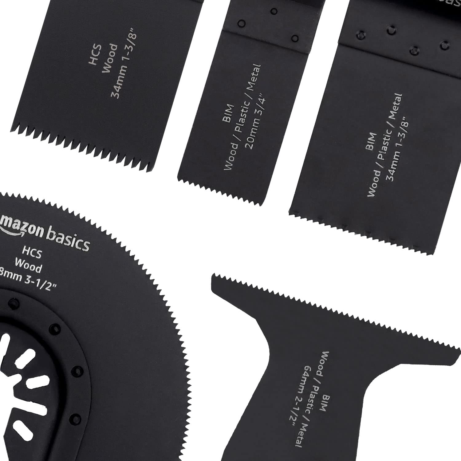 Amazon Basics Oscillating Multi-Tool Quick Release Saw Blades, 8-Pieces