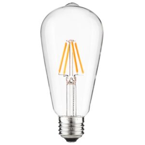 sunlite led st19 filament style edison light bulb, 4.5 watts (40w equivalent), 400 lumens, medium base (e26), dimmable, ul listed, 2700k soft white, 1 pack