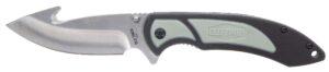 old timer trail boss 8in gut hook folding knife with high carbon stainless steel, tpe grip handle, finger flip assist, and liner lock for hunting, field dressing, skinning, gutting, and outdoors