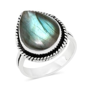 mirramor natural labradorite ring sz 10 925 silver overlay solitaire ring for women