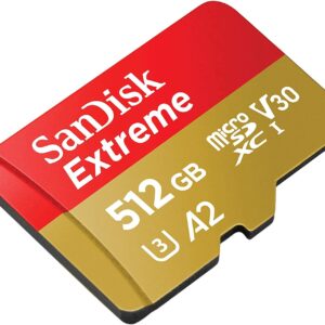 SanDisk Extreme V30 A2 512GB MicroSD Memory Card for DJI Mini 2 Mavic Drone Class 10 4K SDXC Bundle with 1 Everything But Stromboli Micro Card Reader