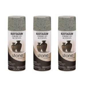 rust-oleum 7992830-3pk stone creations spray paint, 12 oz, gray stone, 3 pack