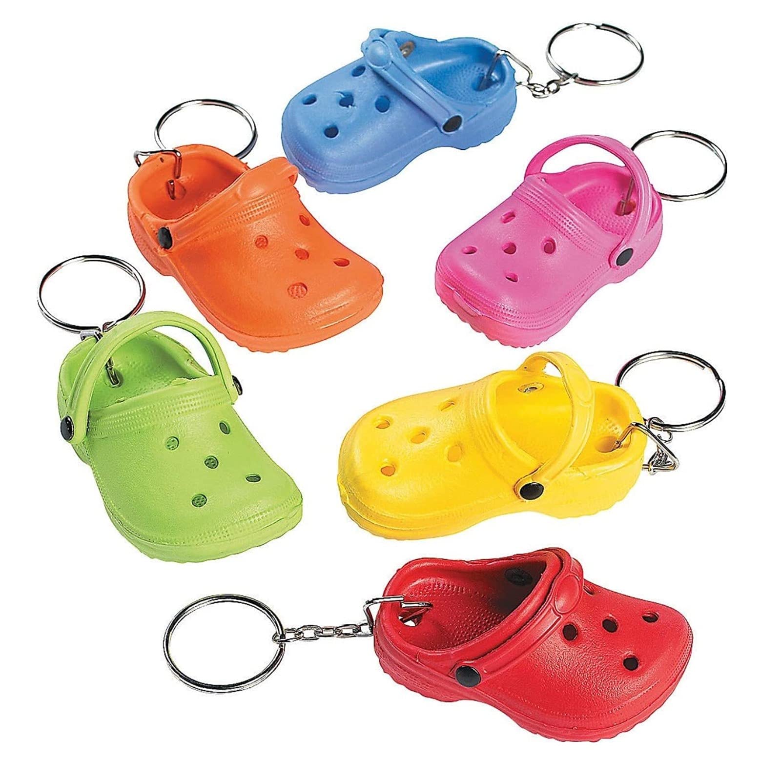 Biblebanz Bulk 24 Count Of Mini Clog Keychain Rubber Slipper Key chain Shoe For Women Teens Cute Adorable Charms Little Shoes For Backpacks Gifts