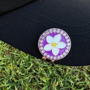 Giggle Golf Bling Flower Ball Marker Pack | includes One Daisies, One Sunflower, and One Plumeria Bling Ball Marker with One Magnetic Hat Clip