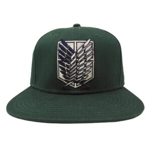 ripple junction attack on titan hat, season 3 scout regiment shield cap, green