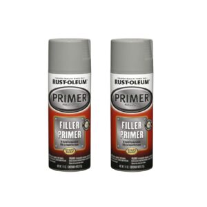 rust-oleum 249279-2pk automotive filler primer spray, 11 oz, gray, 2 pack