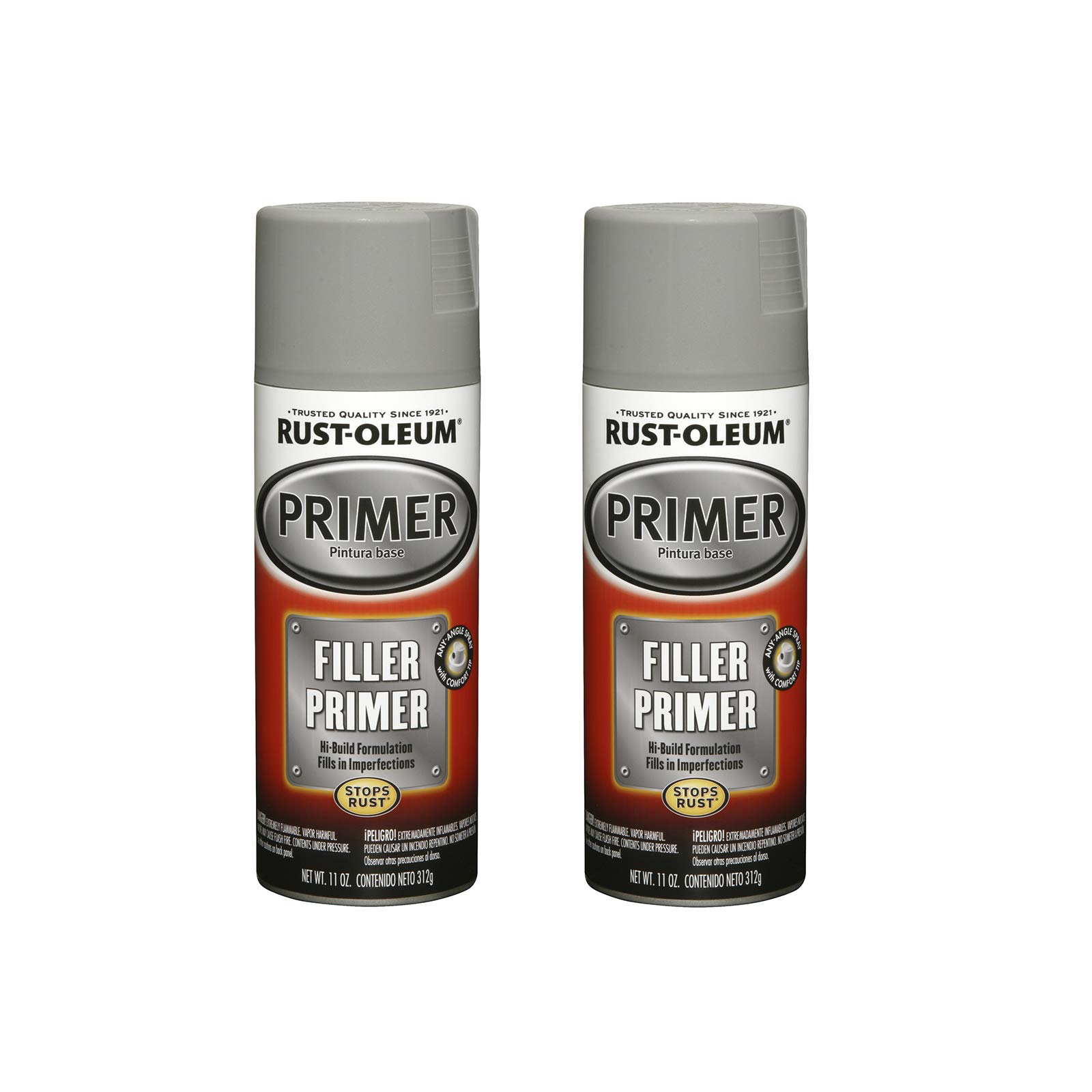 Rust-Oleum 249279-2PK Automotive Filler Primer Spray, 11 oz, Gray, 2 Pack