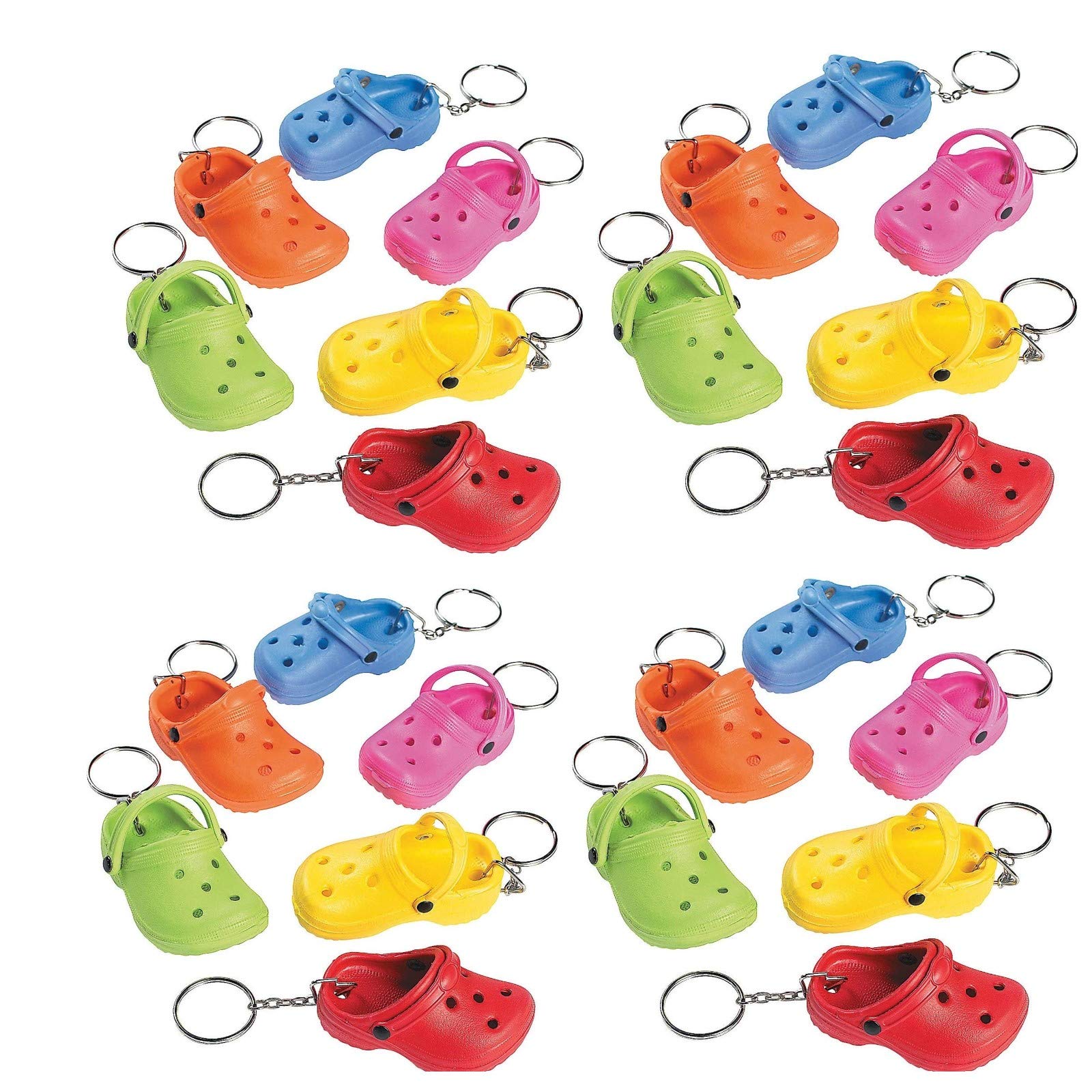 Biblebanz Bulk 24 Count Of Mini Clog Keychain Rubber Slipper Key chain Shoe For Women Teens Cute Adorable Charms Little Shoes For Backpacks Gifts